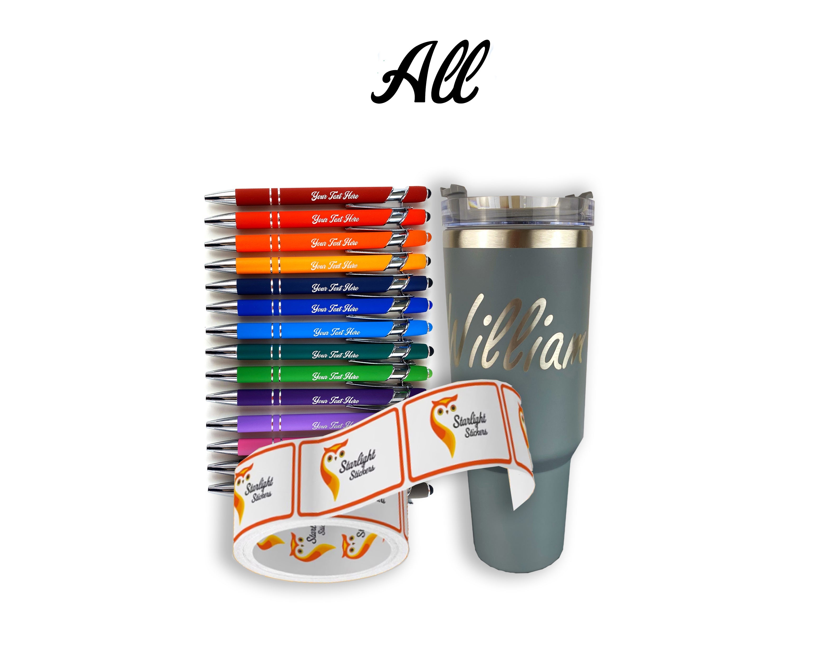 Starlight Stickers Custom Engraved Tumblers, Pens, Banners, Labels