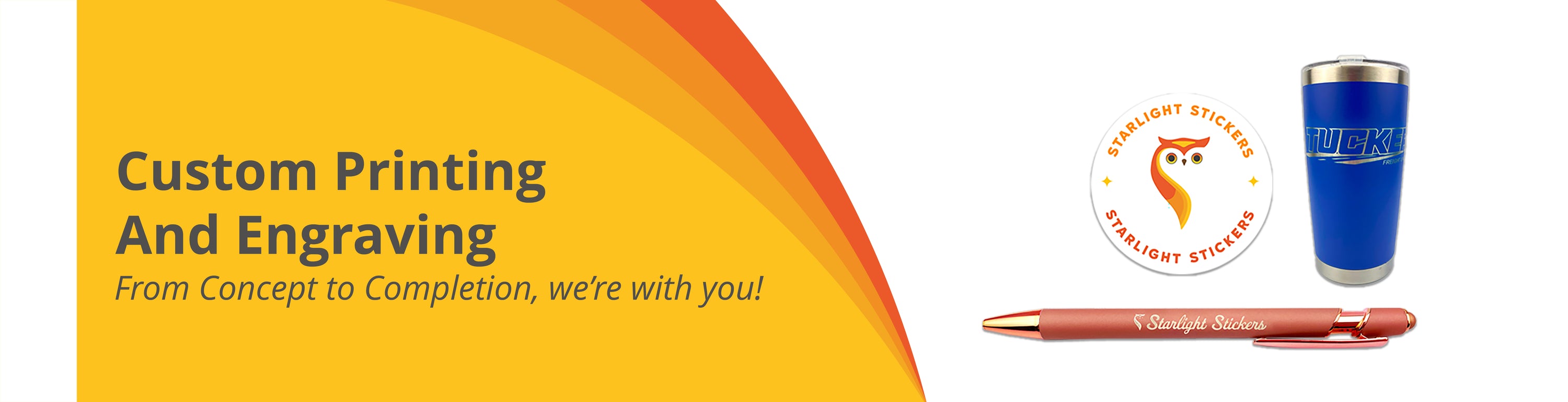 Starlight Stickers Labels and Engraved Pens for Personalized Gifts.